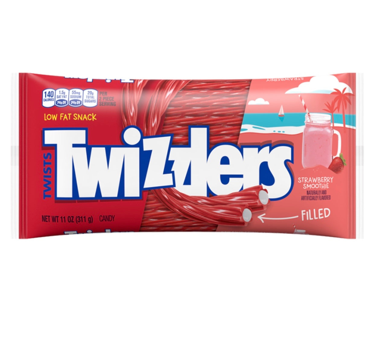 Twizzlers Strawberry Smoothie Filled (311g) - AmericanCandyCo